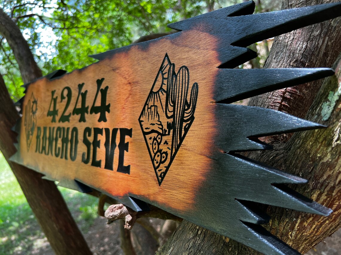 Personalized Desert Cactus Address Sign Rustic Western Porch - Etsy