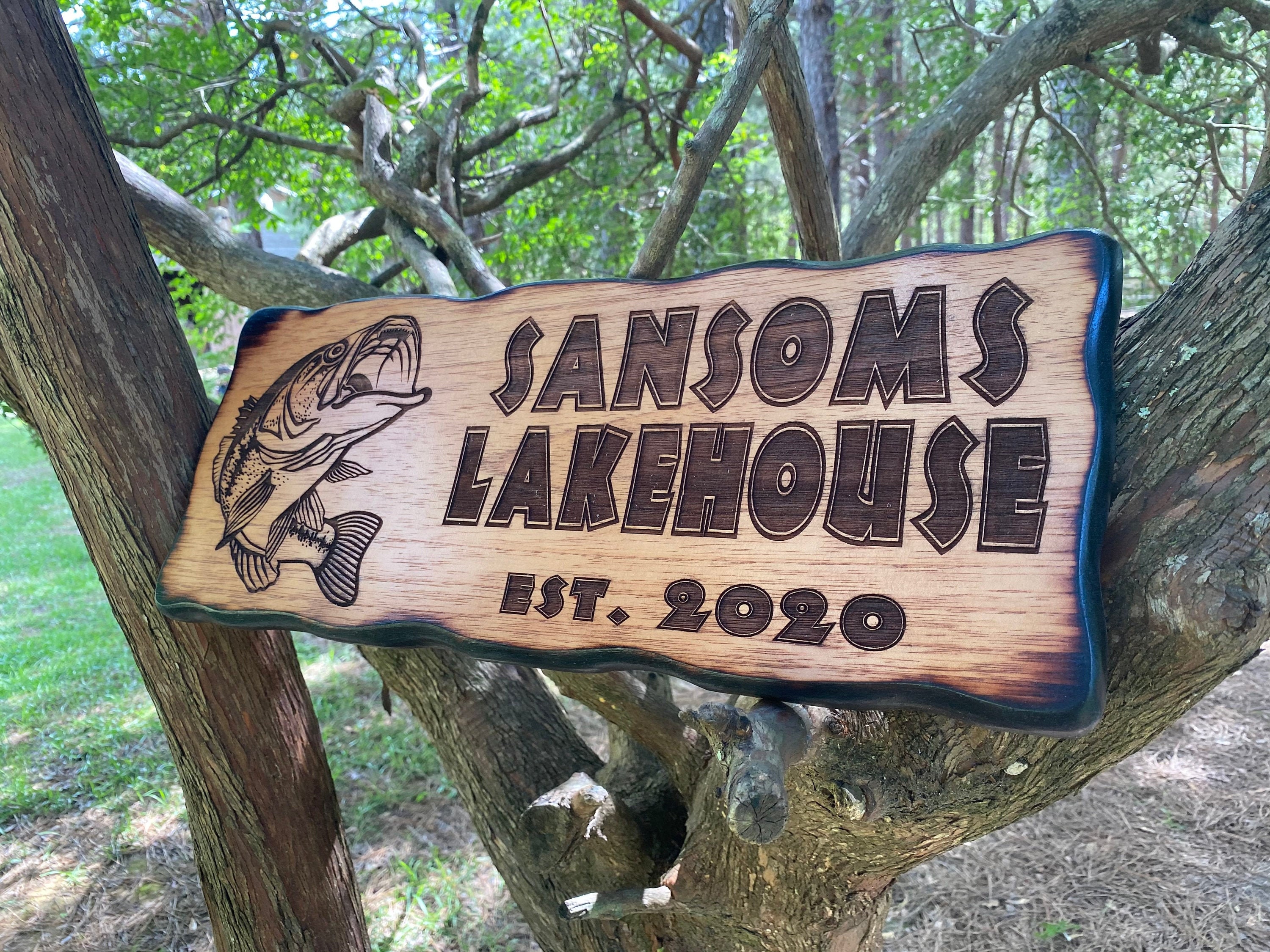 Personalized Outdoor Lake House Sign Custom Wood Address - Etsy