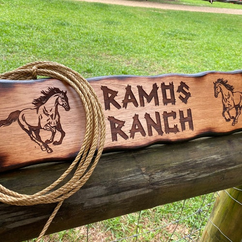 Outdoor Western Ranch House Sign Custom Wood Cowboy Decor - Etsy