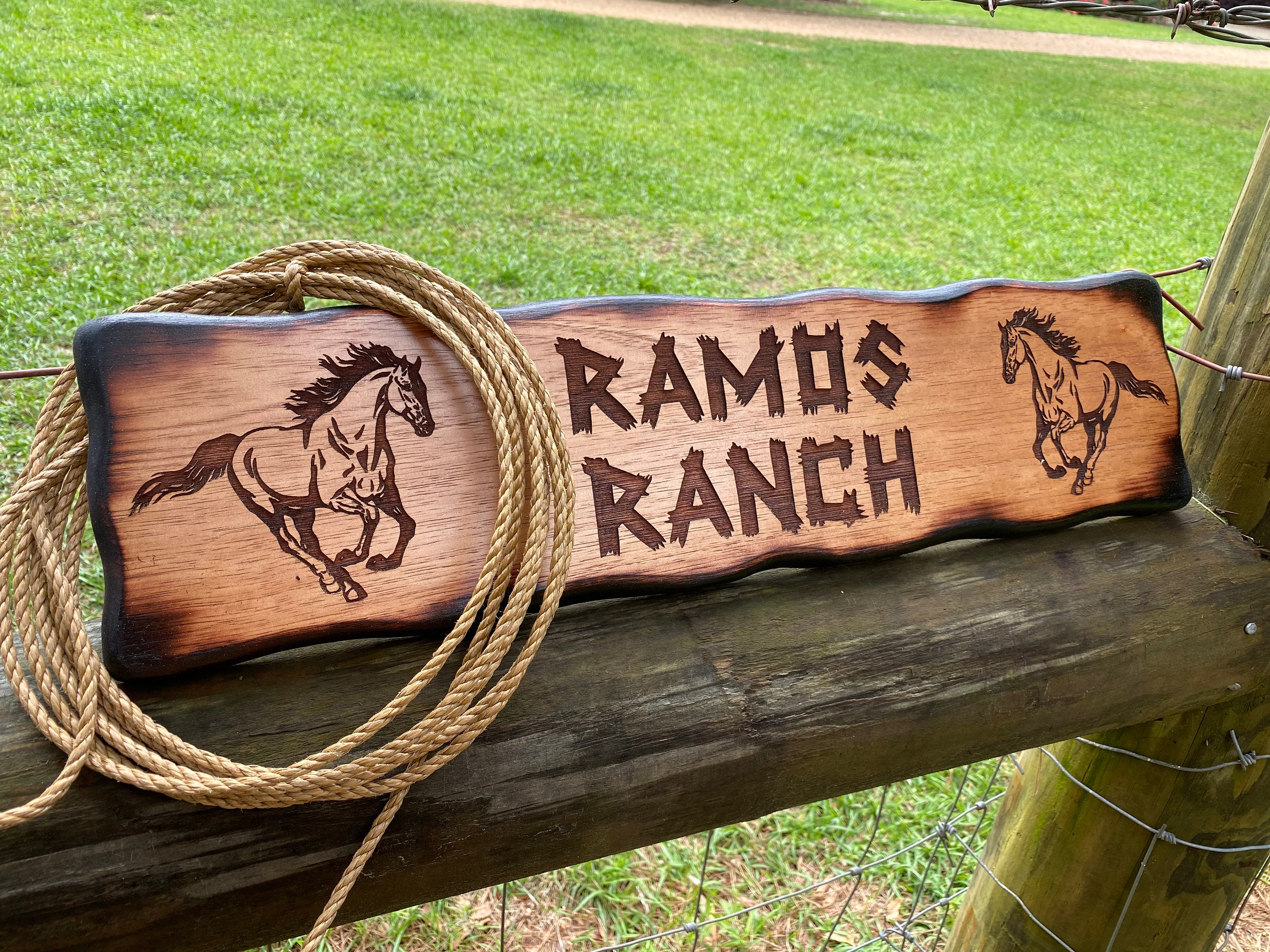 Western Ranch House Wood Sign Custom Handmade Outdoor | Etsy