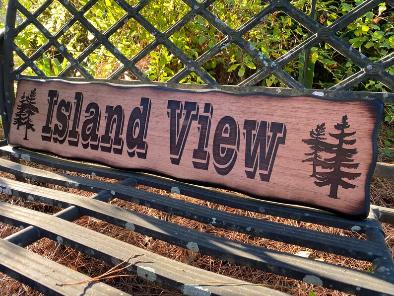 Rustic Tree Forest Wood Sign , Outdoor Custom Engraved Address, Cabin ...