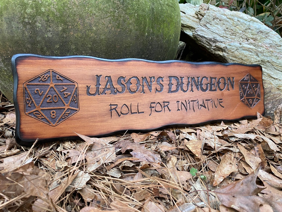 Personalized Rustic Dnd Wood Sign Dungeons and Dragons - Etsy