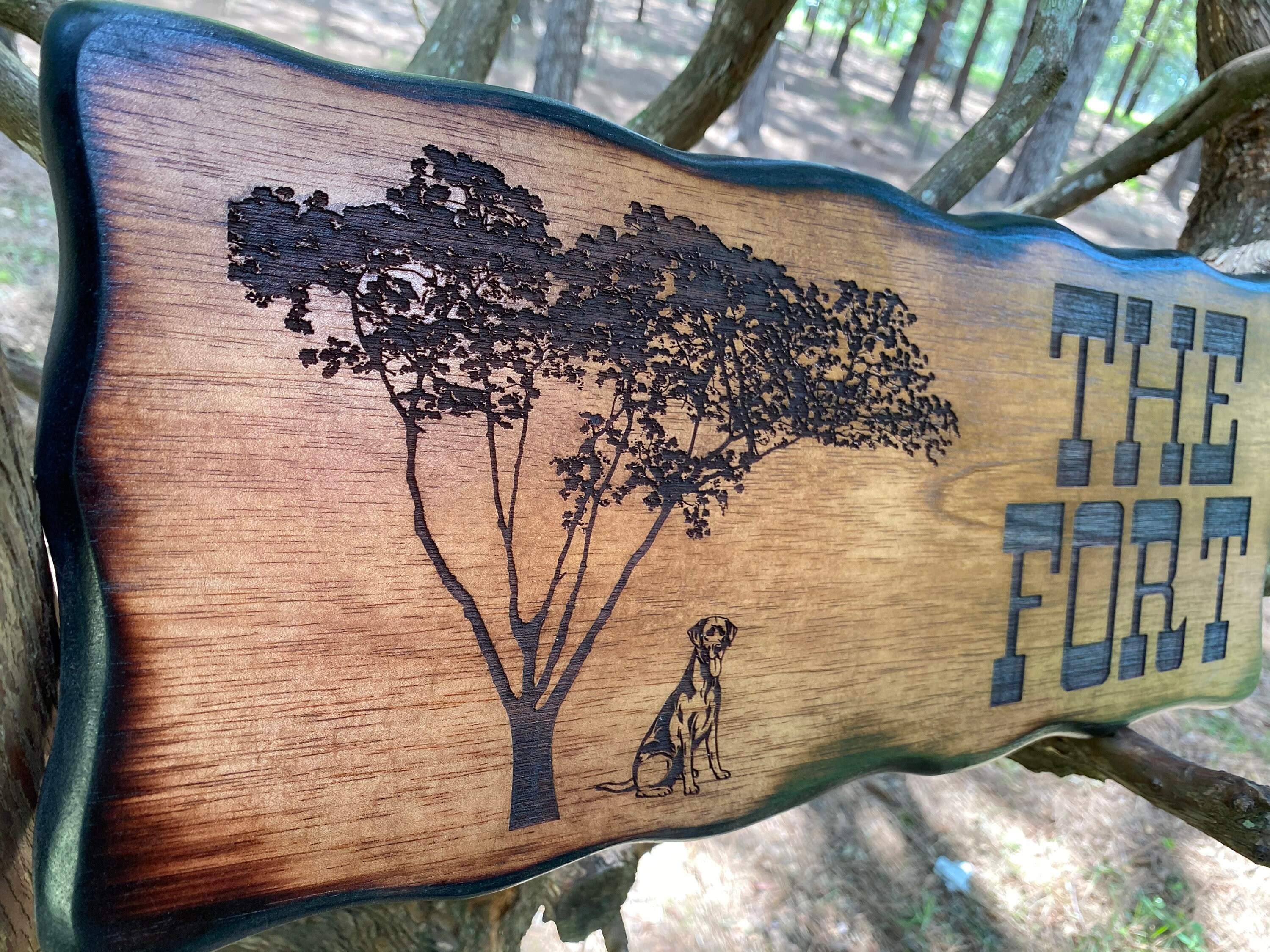 Personalized Western Tree Dog Decor, Outdoor Wood Sign, Lake House Wall ...
