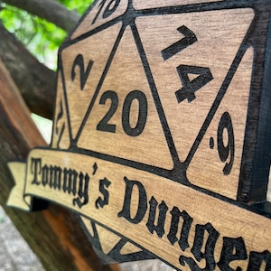 D20 Dungeons and Dragons Sign - Personalized Dnd Tavern Sign - Roll for ...