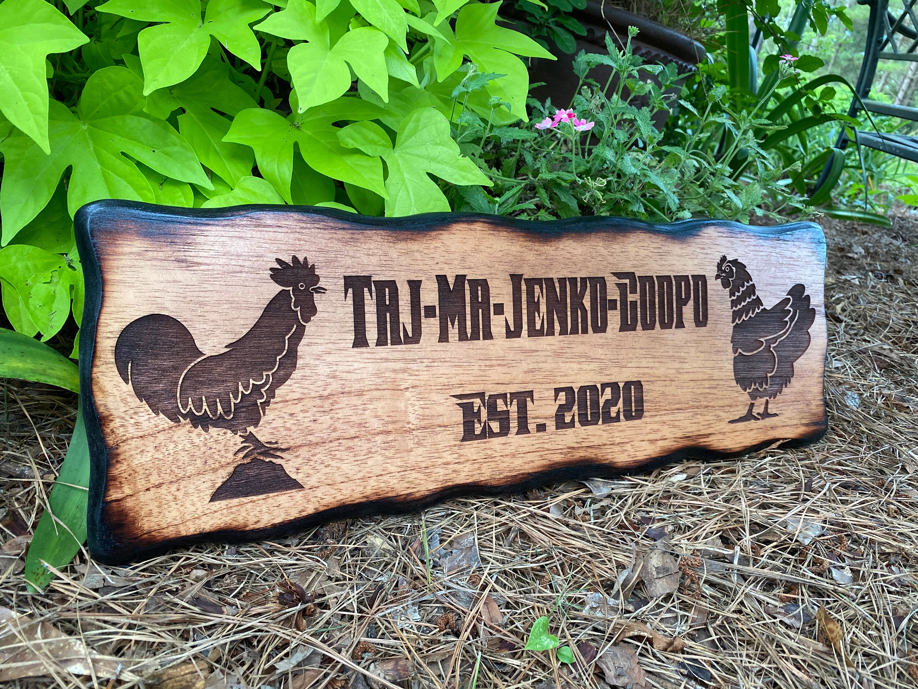 Personalized Chicken Farm Sign Decor, Large Outdoor Wood Chicken Coop ...