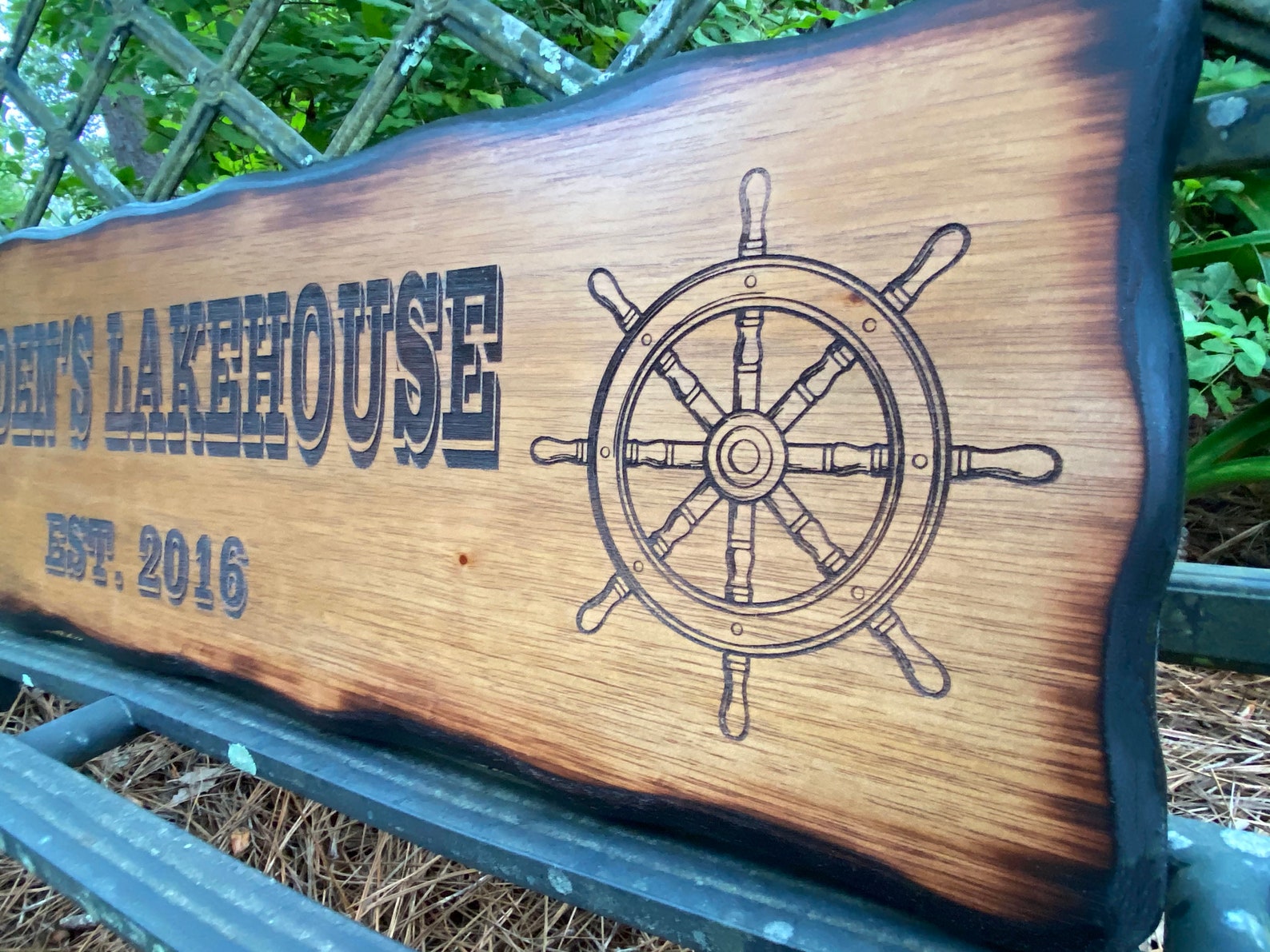 Outdoor Nautical Ship Wood Signpersonalized Rustic Lake House - Etsy