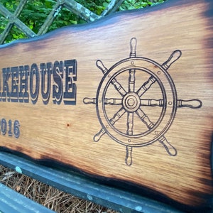 Outdoor Nautical Ship Wood Sign,personalized Rustic Lake House Wall ...