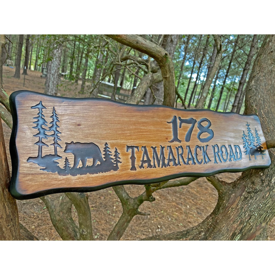 Outdoor Personalized Rustic Bear Sign, Cabin Western Wall Art, Rustic ...