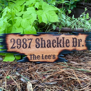 Custom Wood Rustic Address Plaque, Personalized Outdoor Western Sign ...
