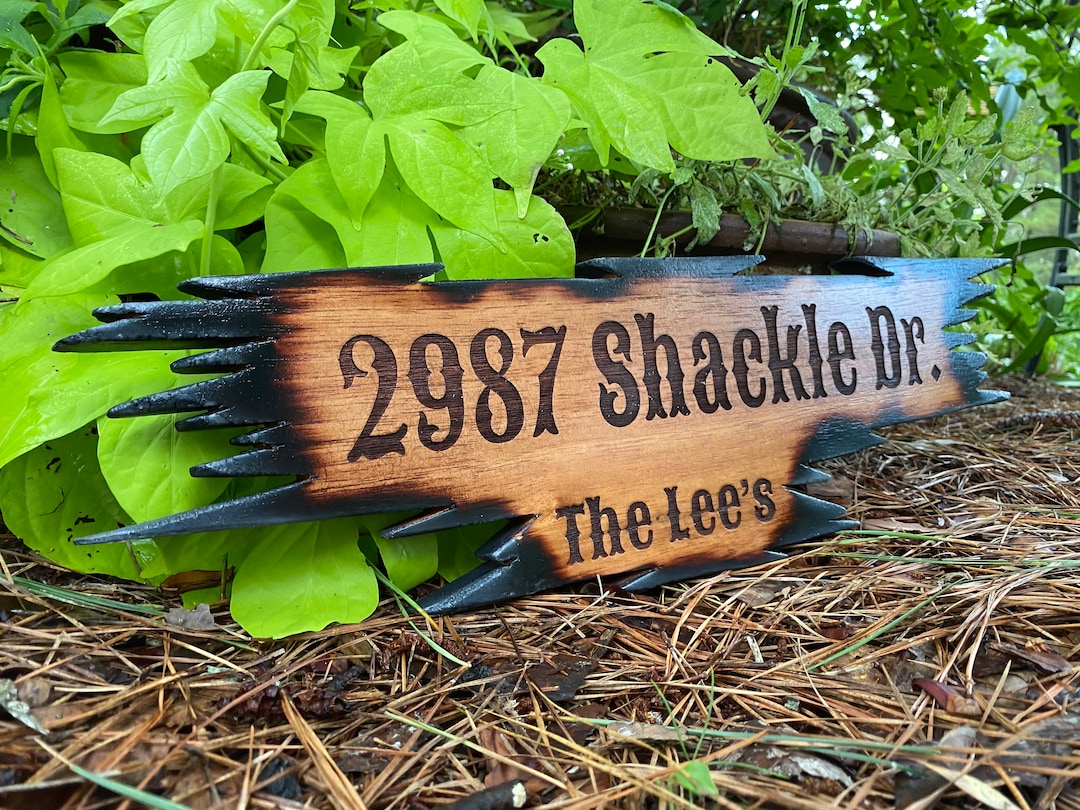 Custom Wood Rustic Address Plaque, Personalized Outdoor Western Sign ...