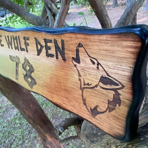 Custom Rustic Wood Address Sign - Personalized Wolf Wall Art - Western ...