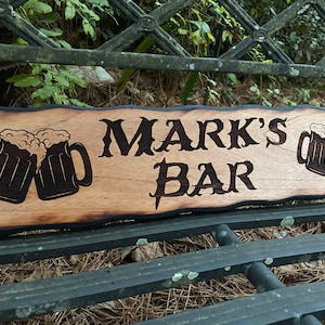 Personalized Bar and Grill Sign, Rustic Patio Decoration, Custom Man ...