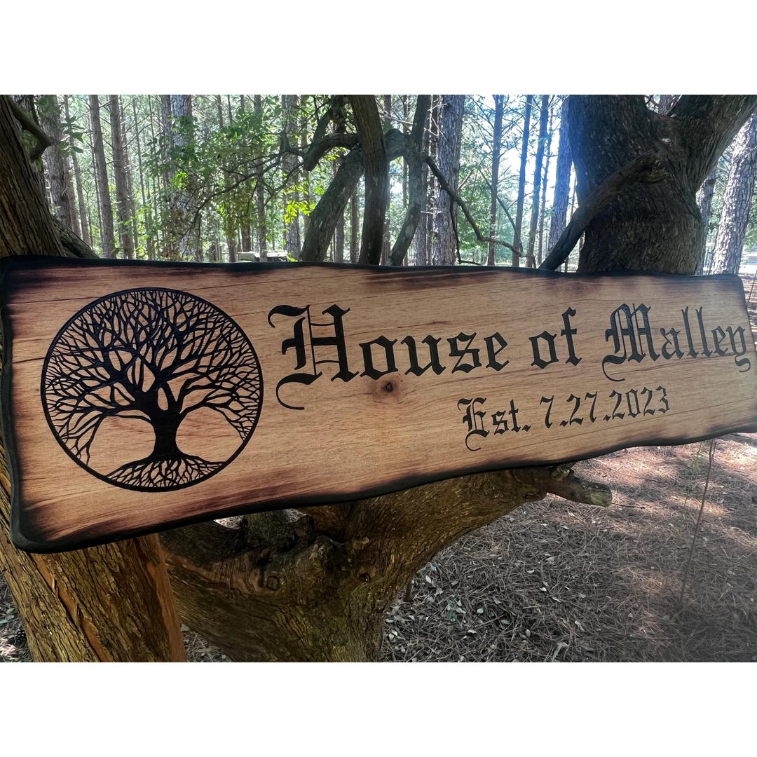 Tree of Life Wood Sign, Engraved Rustic Decor, Customize Your Sign ...