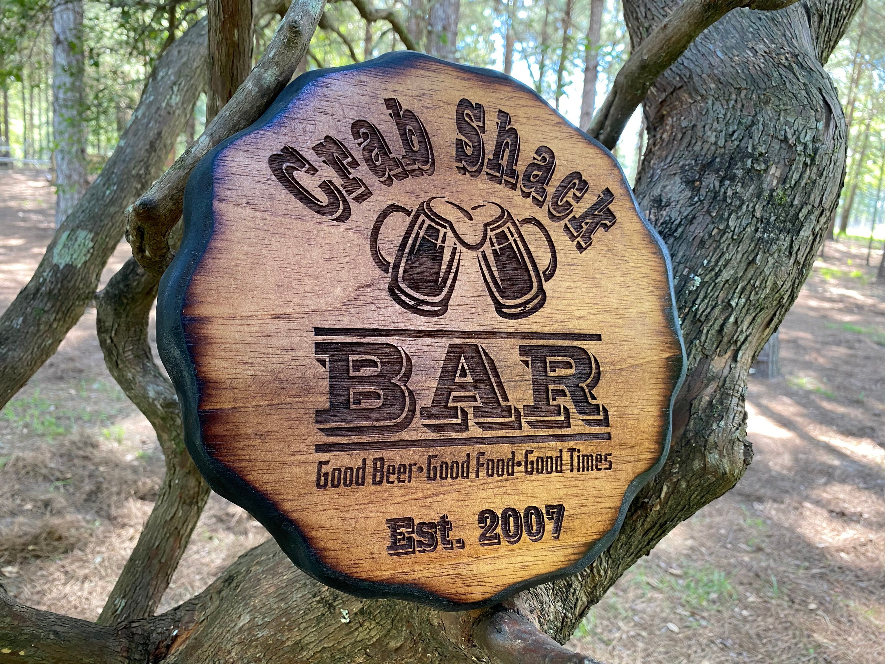 Personalized Bar Grill Round Sign Custom Circle Man Cave | Etsy