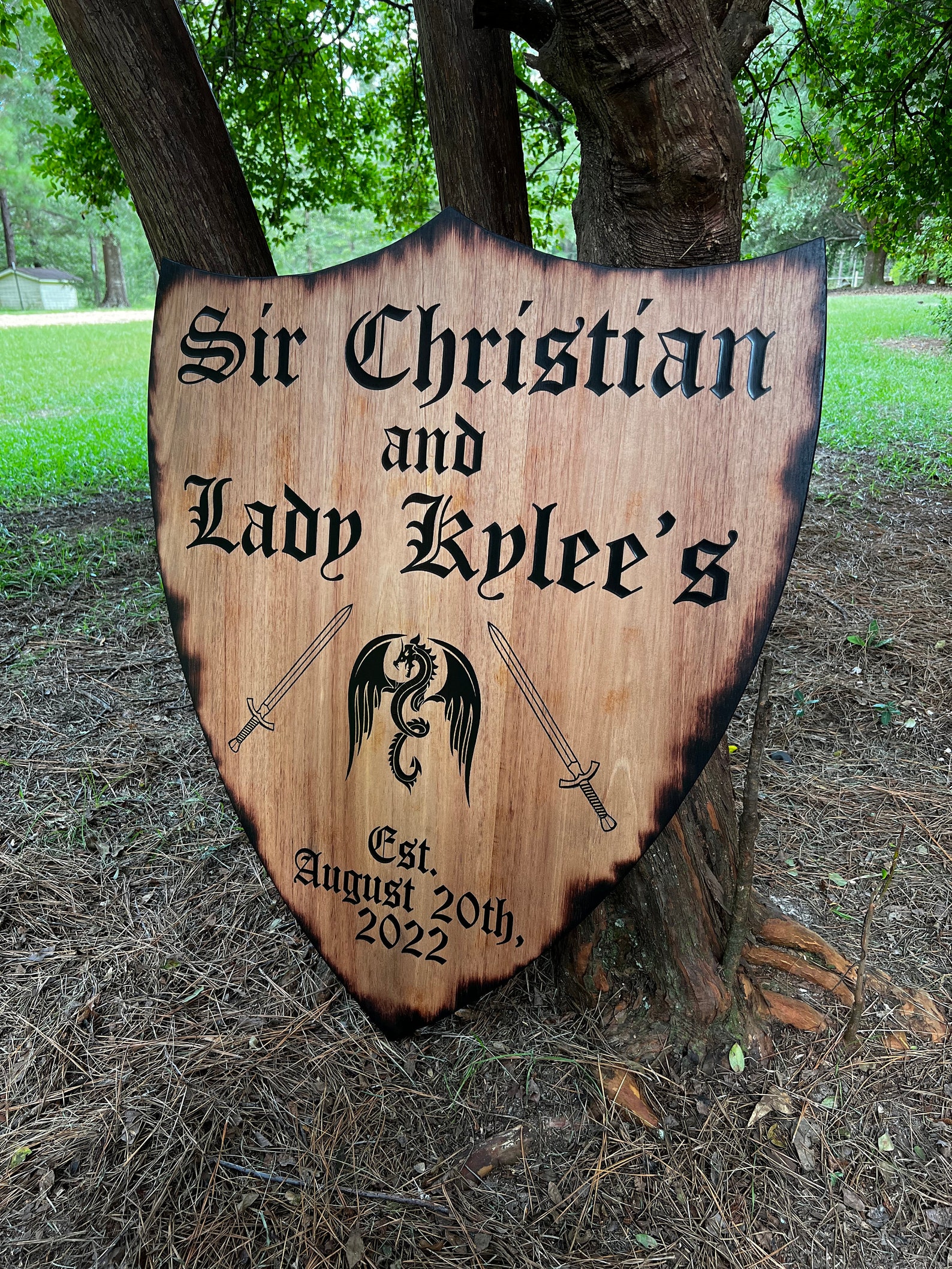 Personalized Dnd Medieval Dragon Shield - Dungeons and Dragons Shield ...