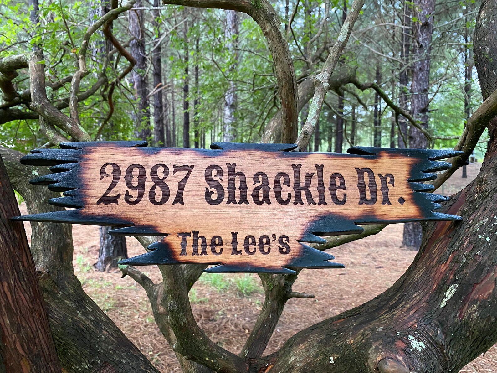 Custom Wood Rustic Address Plaque, Personalized Outdoor Western Sign ...