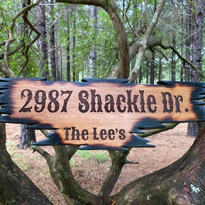Custom Wood Rustic Address Plaque, Personalized Outdoor Western Sign ...