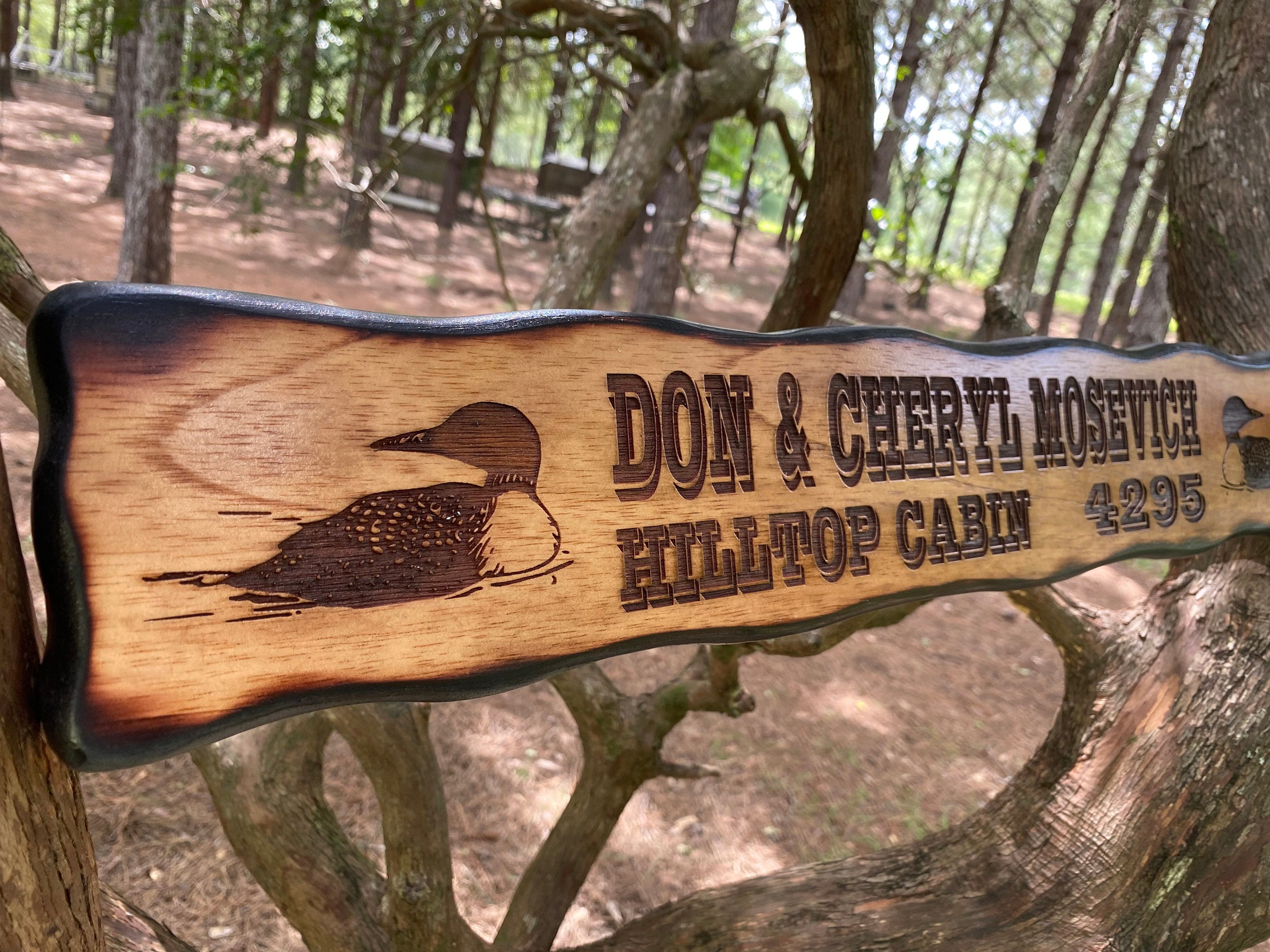 Custom Loon Wood Sign Decor, Personalized Rustic Address Sign, Duck ...