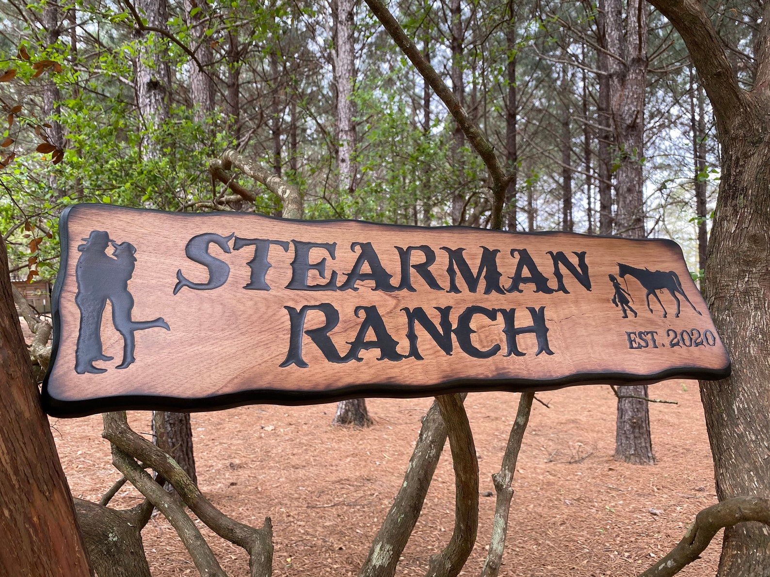 Outdoor Ranch House Wood Sign - Custom Western Wood Cowboy Rustic Decor ...