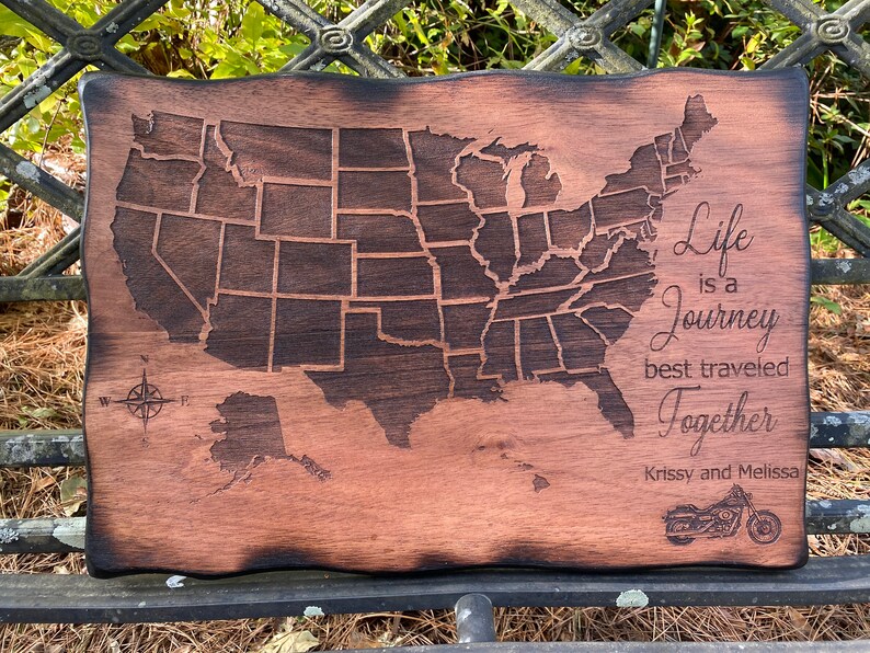 United States Push Pin Travel Map Personalized Motorcycle - Etsy