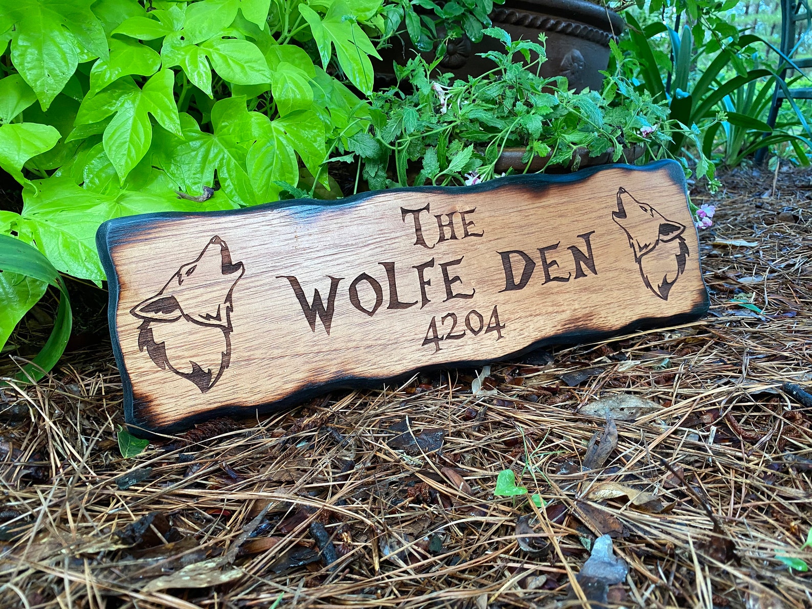 Wolf Western Wood Sign Personalized Outdoor Wood Art Cabin | Etsy