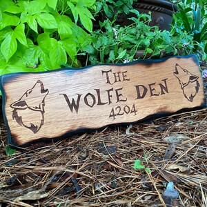 Wolf Western Wood Sign, Personalized Outdoor Wood Art, Cabin Welcome ...