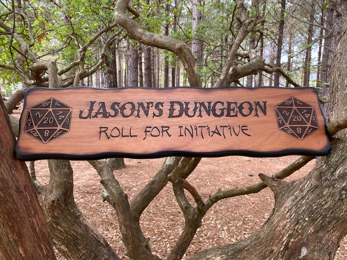 Personalized Rustic Dnd Wood Sign Dungeons and Dragons - Etsy