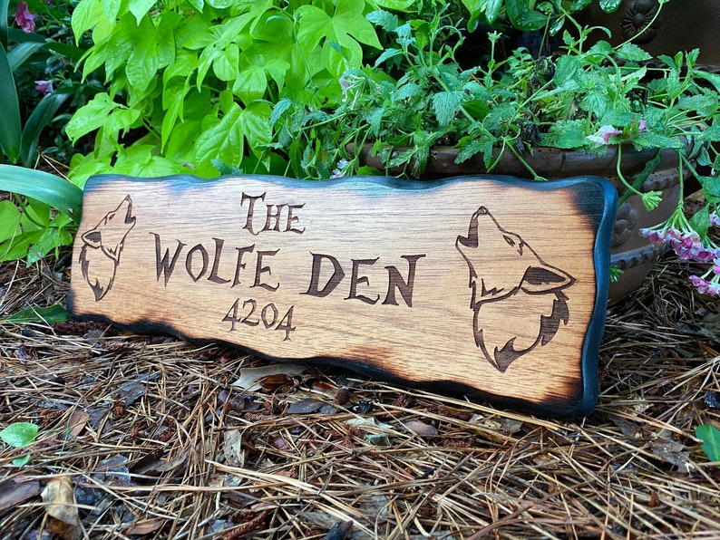 Wolf Western Wood Sign Personalized Outdoor Wood Art Cabin | Etsy
