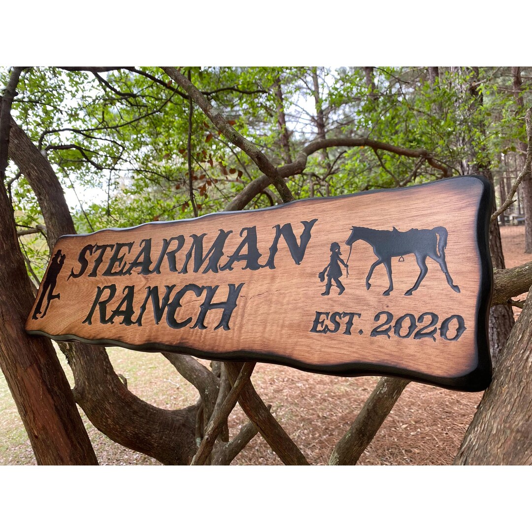 Outdoor Ranch House Wood Sign - Custom Western Wood Cowboy Rustic Decor ...