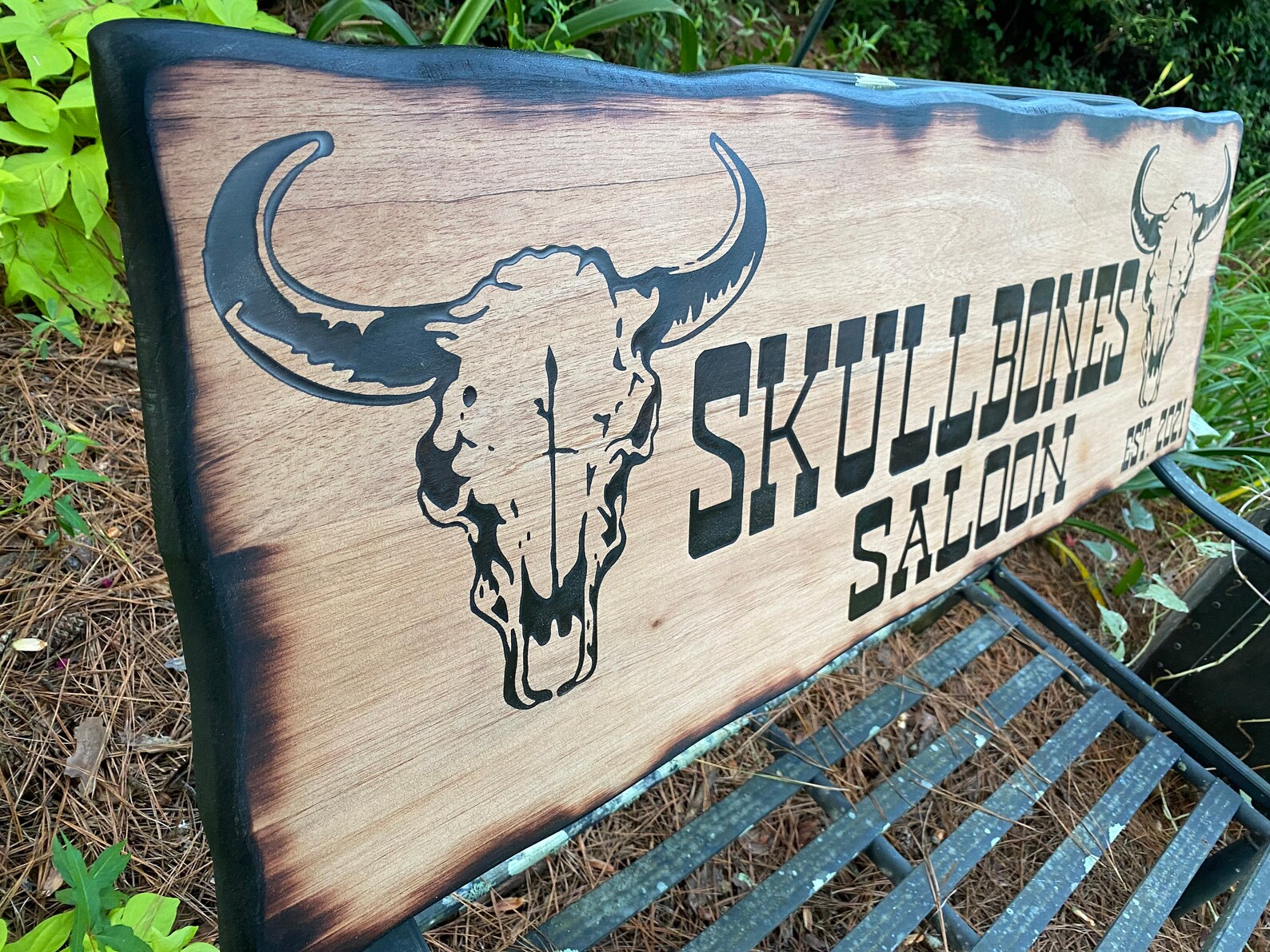 Personalized Outdoor Ranch Wood Sign Longhorn Bull | Etsy