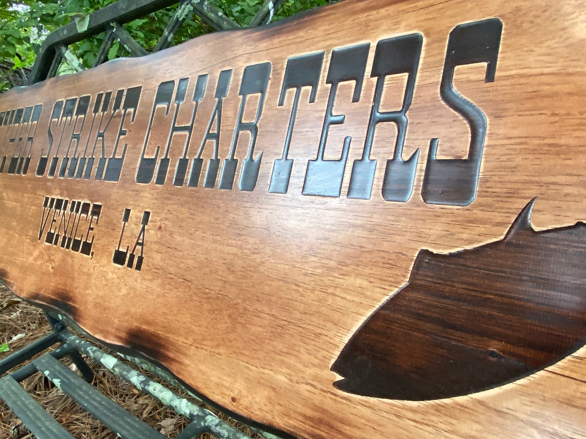 Personalized Outdoor Wood Fish Sign Custom Lake House Carved - Etsy