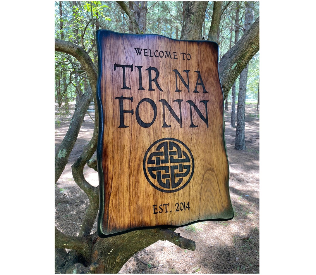 Personalized Rustic Engraved Wood Sign, Logo Wall Art, Celtic Knot, D&D ...