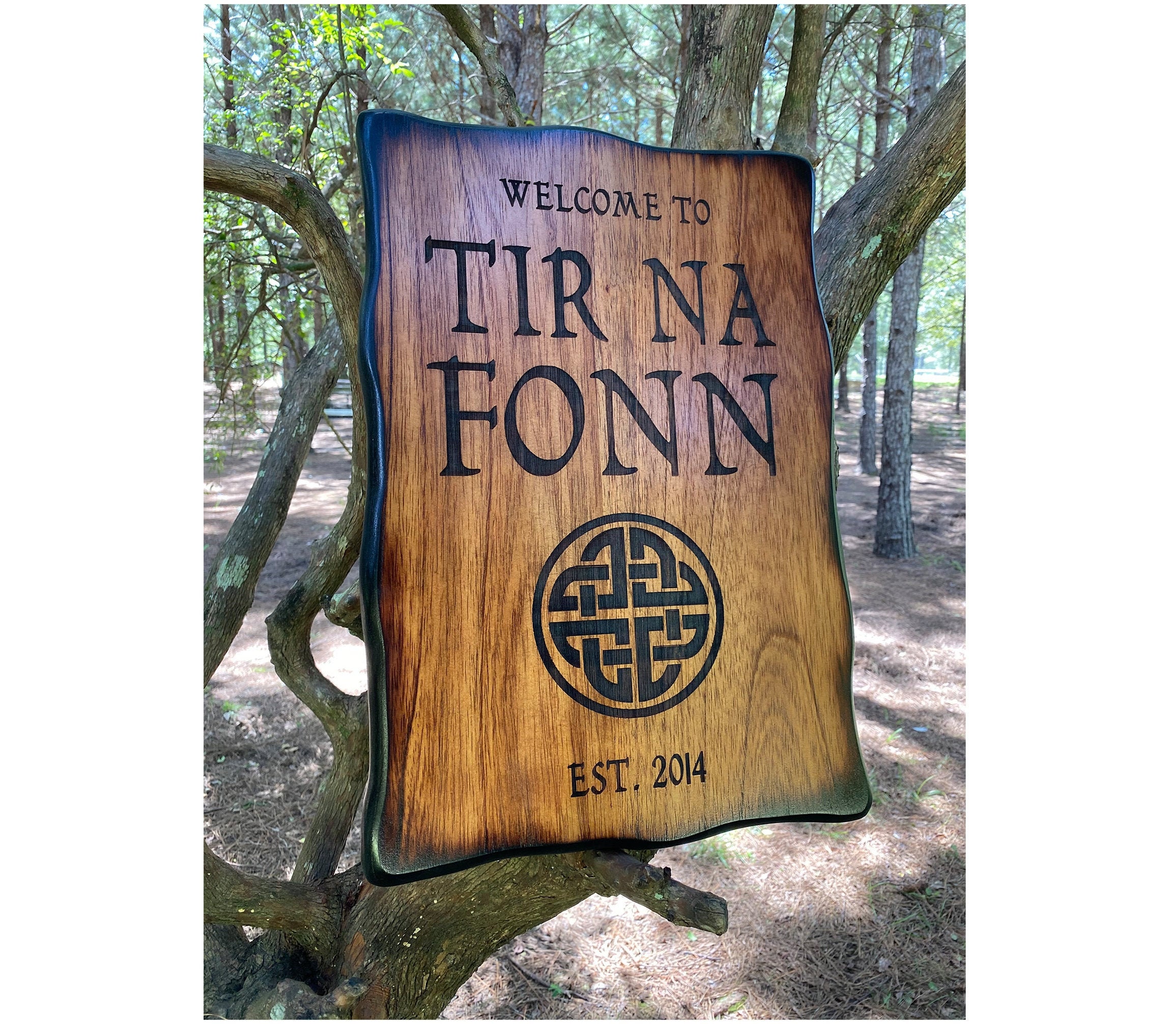 Personalized Rustic Engraved Wood Sign Logo Wall Art Celtic - Etsy