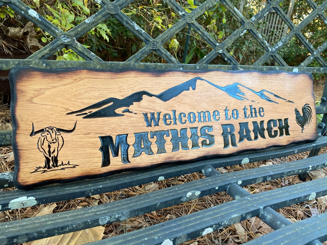 Personalized Rustic Mountain Wood Sign, Home Wall Art, Rustic Outdoor ...