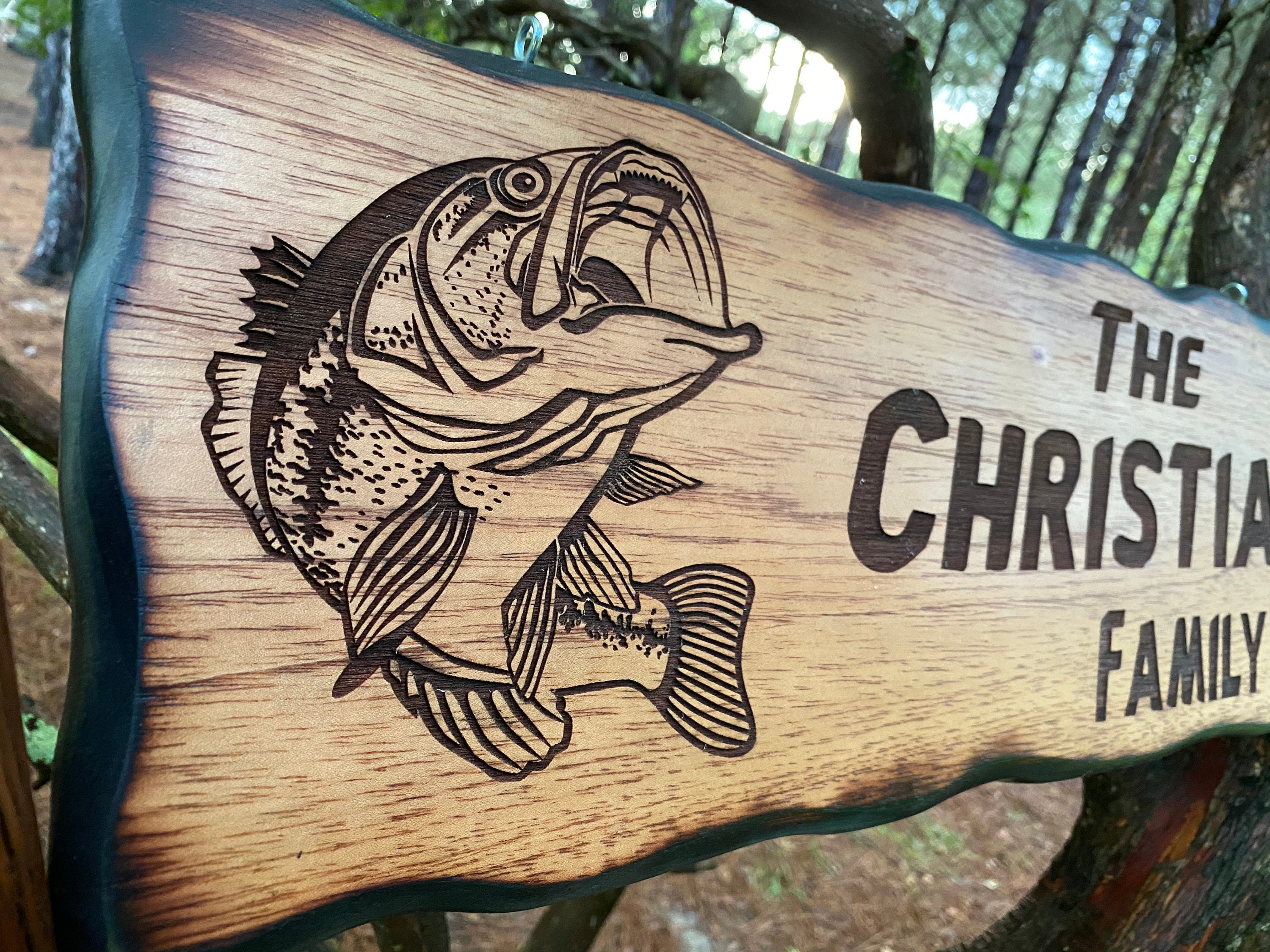 Carved Lake House Fish Sign Decor, Father's Day, Personalized Driveway ...