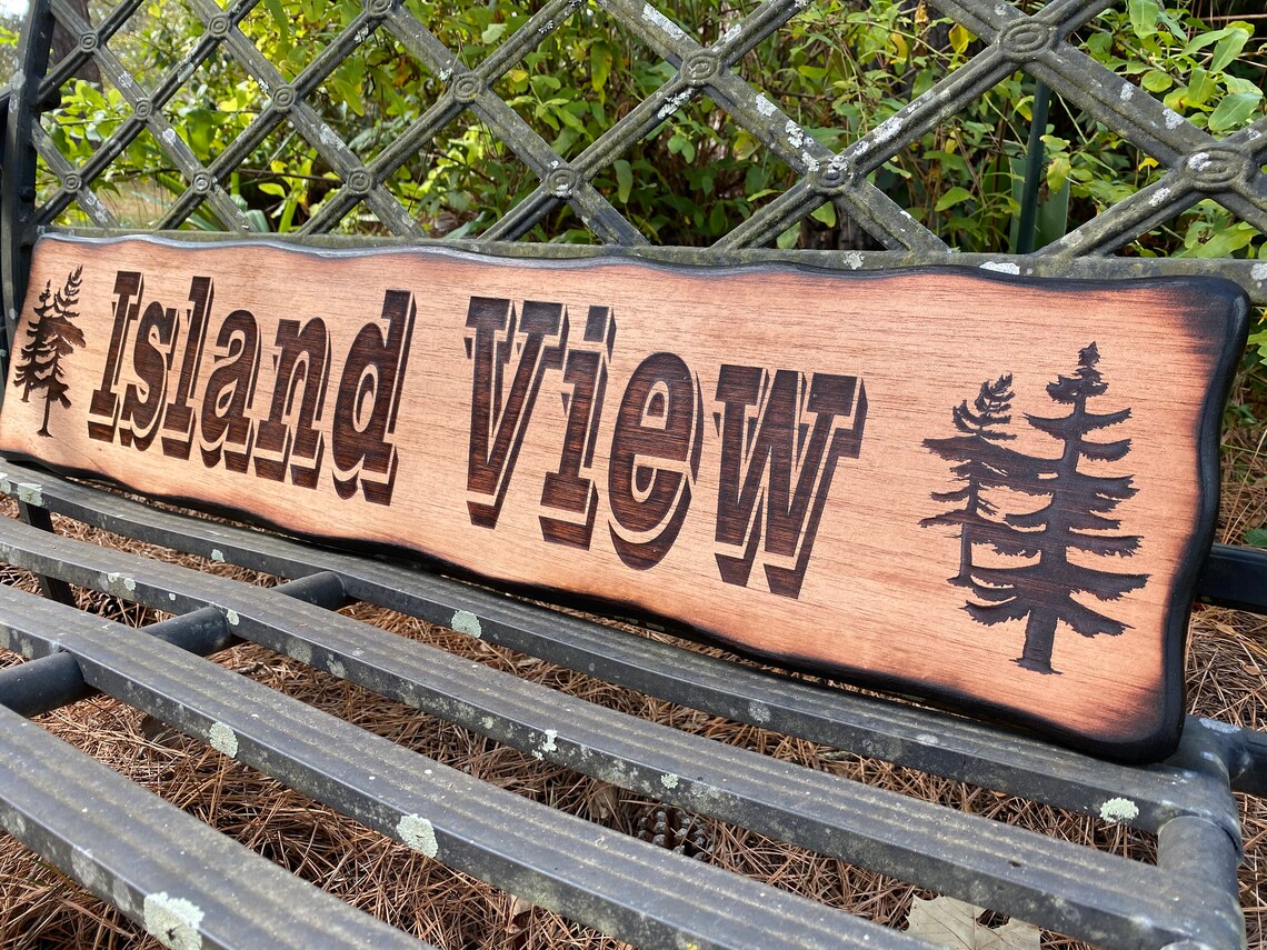 Rustic Tree Forest Wood Sign Outdoor Custom Engraved - Etsy