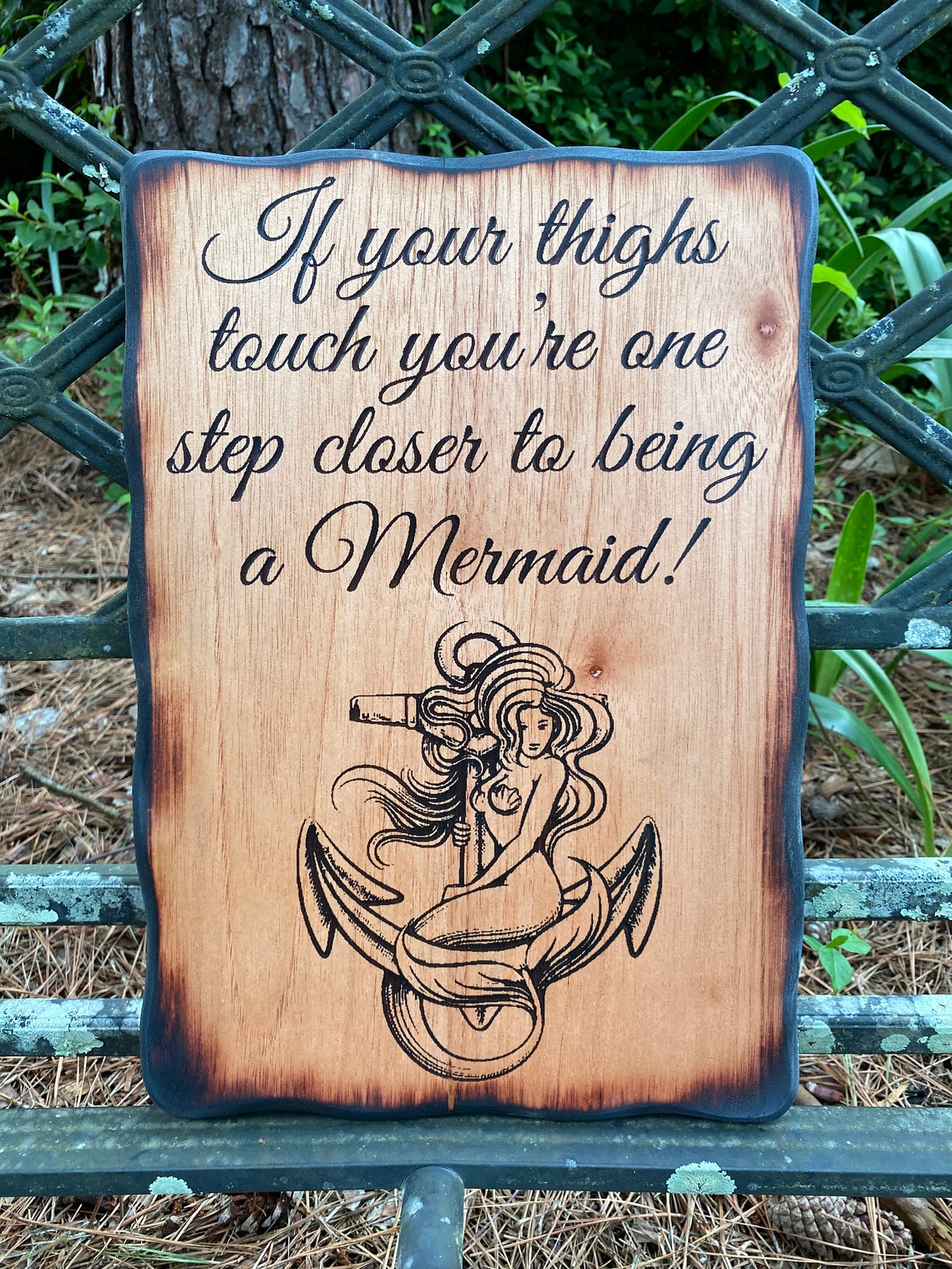 Personalized Rustic Mermaid Sign - Custom Ship Anchor Art - Fisherman ...