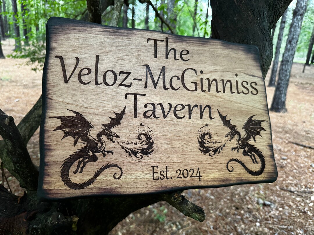 Personalized Dnd Engraved Wood Sign, Logo Wall Art, Dragon Art, D&D ...