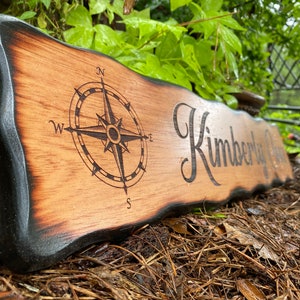 Personalized Nautical Compass Wood Sign,rustic Lake House Wall Decor ...