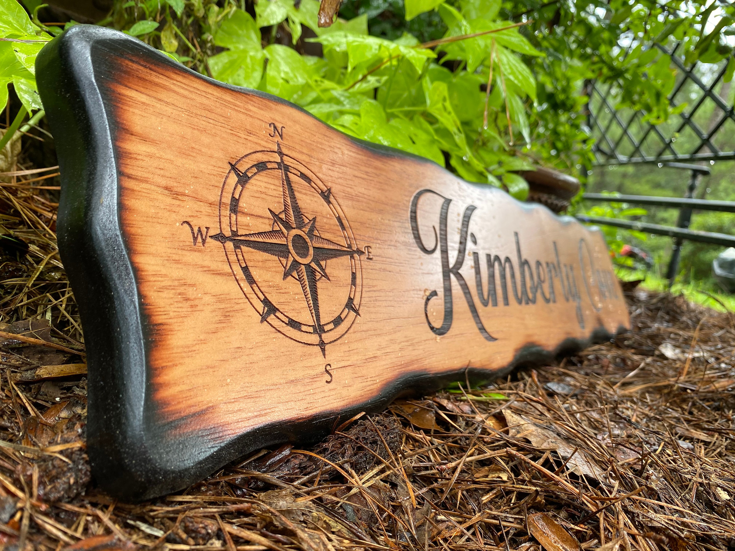 Personalized Nautical Compass Wood SignRustic Lake House Wall | Etsy