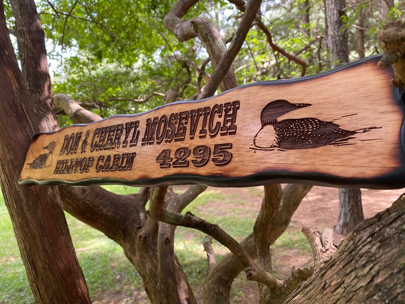 Custom Loon Wood Sign Decor Personalized Rustic Address Sign - Etsy UK
