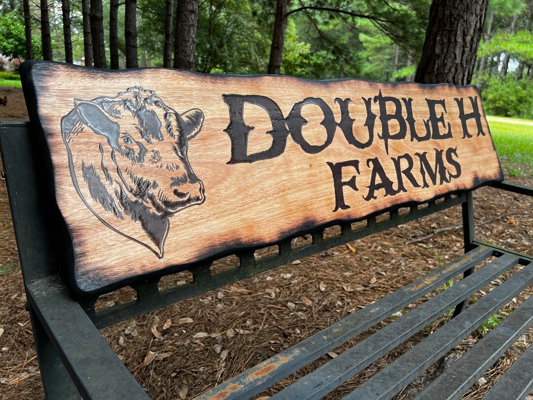 Outdoor Black Angus Ranch Sign, Personalized Farm Decoration, Gate ...