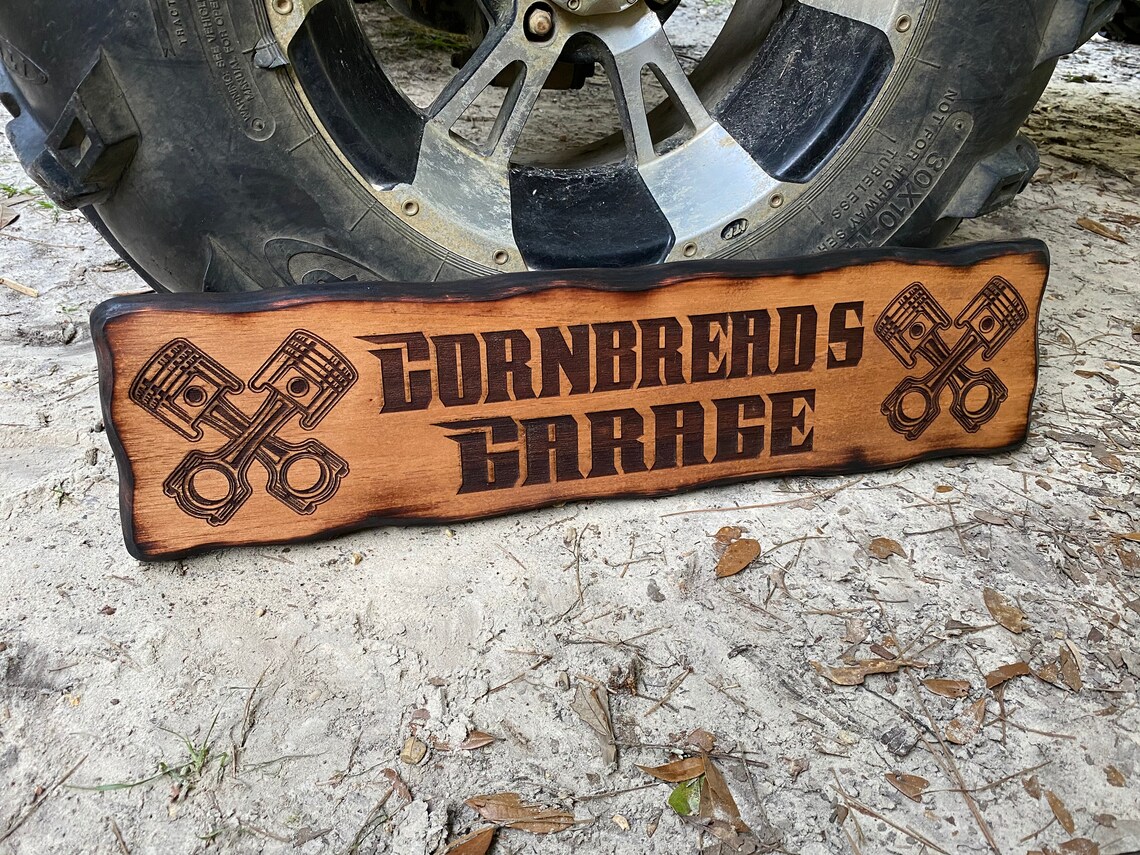 Garage and Workshop Wood Sign Personalized Dad Gift Carved - Etsy