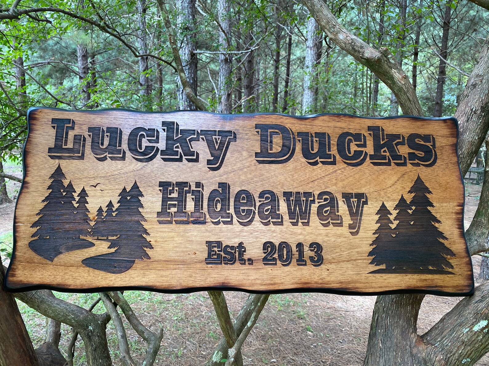 Rustic Wood Family Name Sign Outdoor Personalized Cabin - Etsy