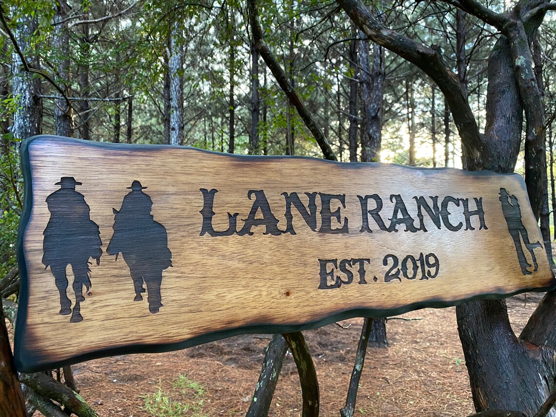 Outdoor Western Ranch House Sign Custom Wood Cowboy Decor | Etsy
