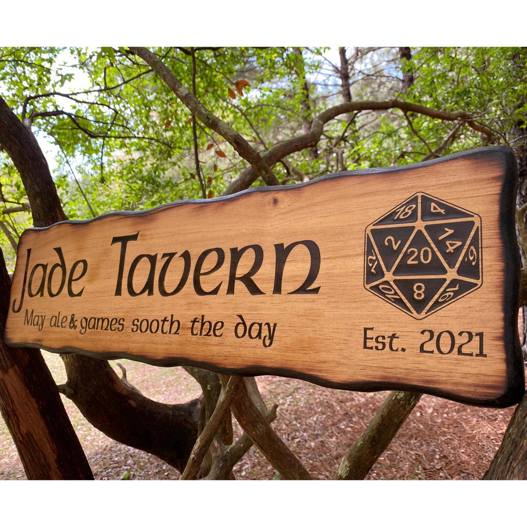 Dungeons and Dragons Wall Sign - Personalized Dnd Tavern Sign - Roll ...