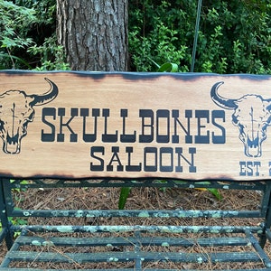 Personalized Outdoor Ranch Wood Sign, Longhorn Bull Decoration, Western ...