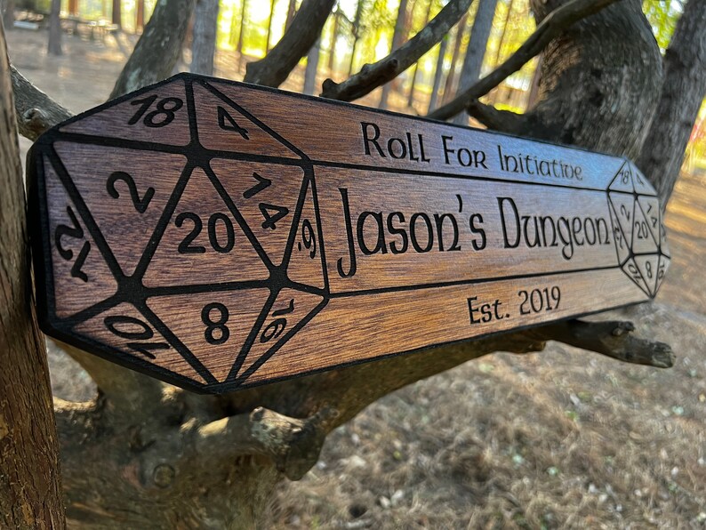 Custom Dnd D20 Dungeon Sign Personalized Dungeons and | Etsy