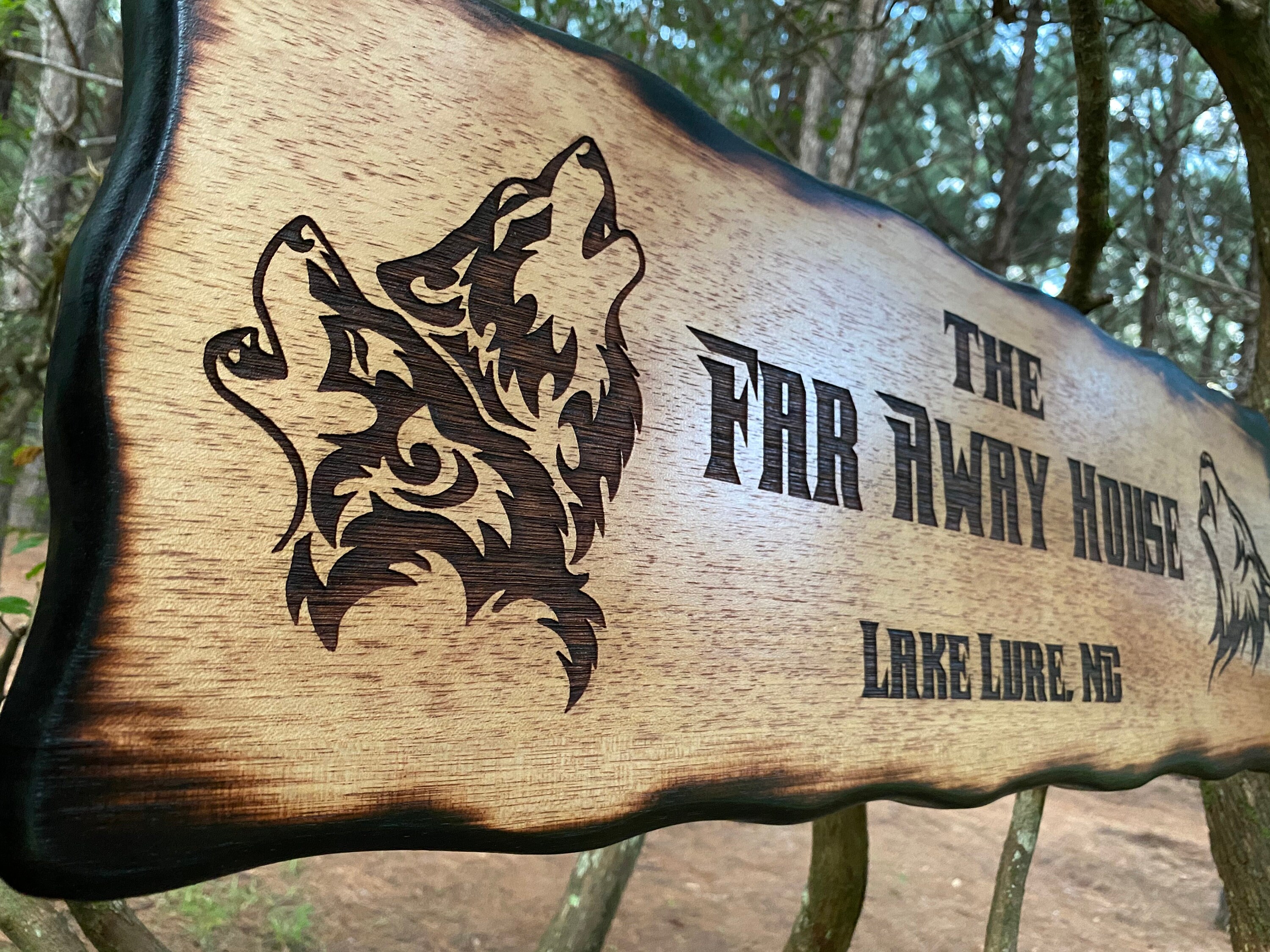 Rustic Western Wolf Custom Decor, Personalized Outdoor Wood Sign ...