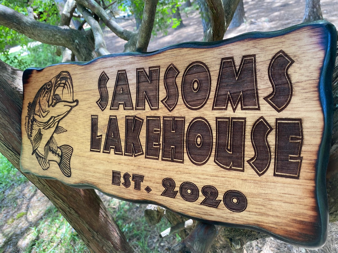 Carved Lake House Custom Sign, Large Personalized Outdoor Oversized ...